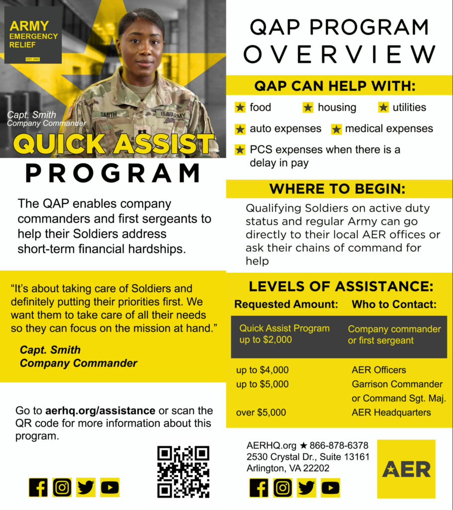 Quick Assist Program Rack Card - Army Emergency Relief